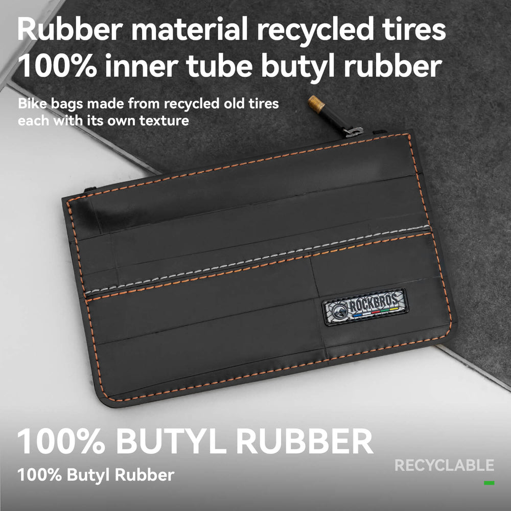 ROAD TO SKY Recycled Tire Bike Wallet – 0.7L Eco Cycling Wallet