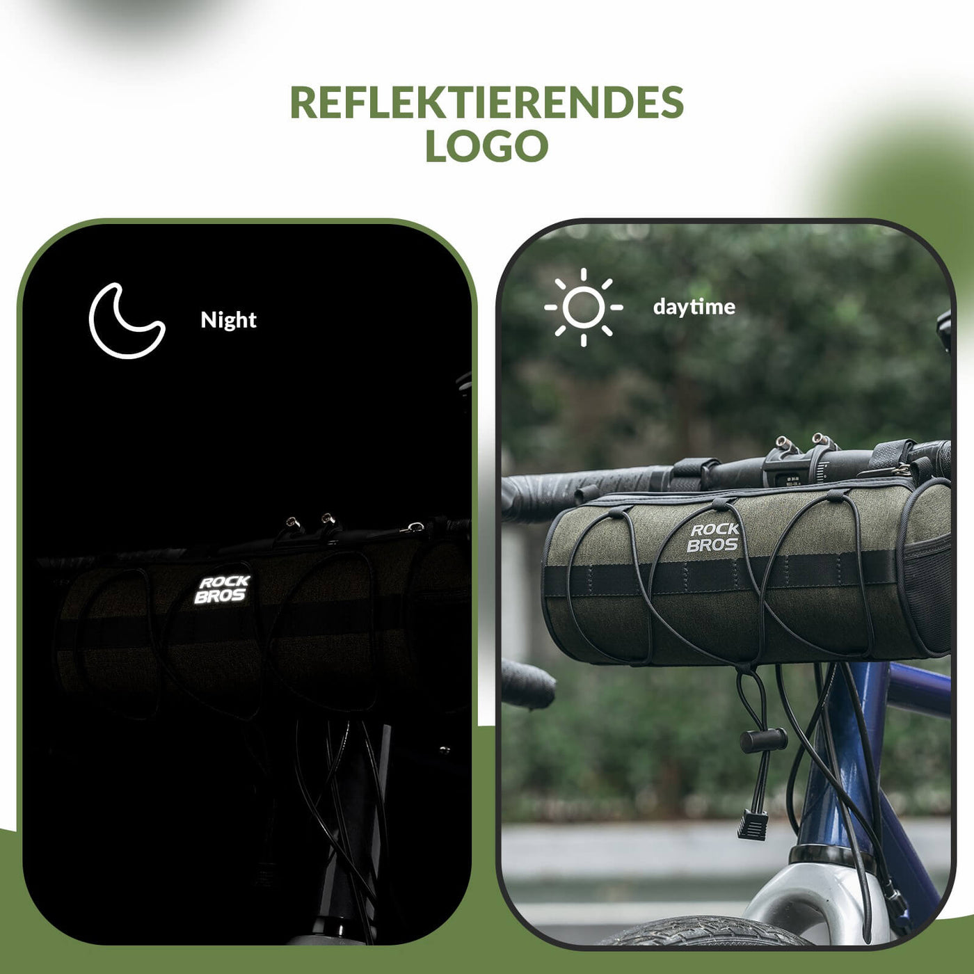 ROCKBROS 2L Bike Handlebar Roll Bag – Compact Front Bag for Cycling