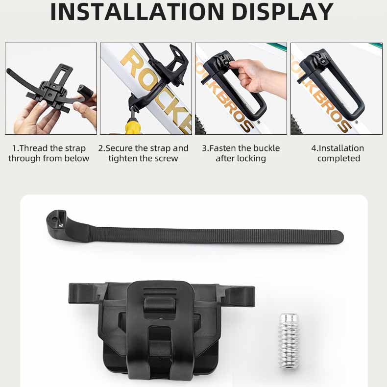 ROCKBROS Heavy-Duty Anti-Cut Bike U-Lock with Cable | High-Security Lock