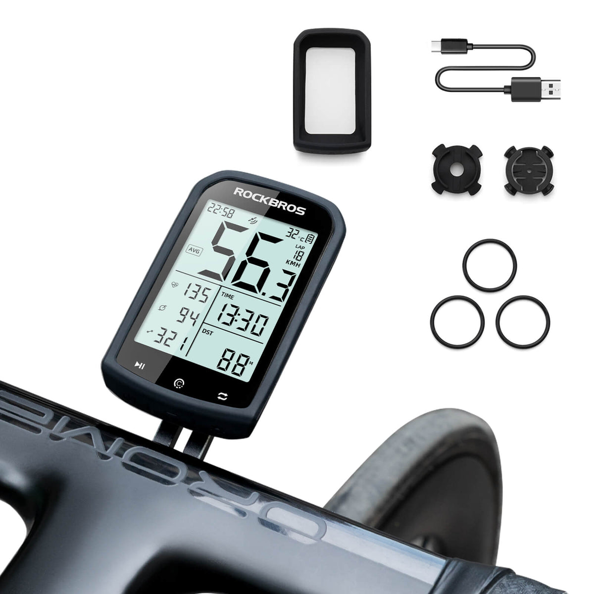 ROCKBROS M1 Smart Bike GPS Computer with ANT+ & Long Battery Life