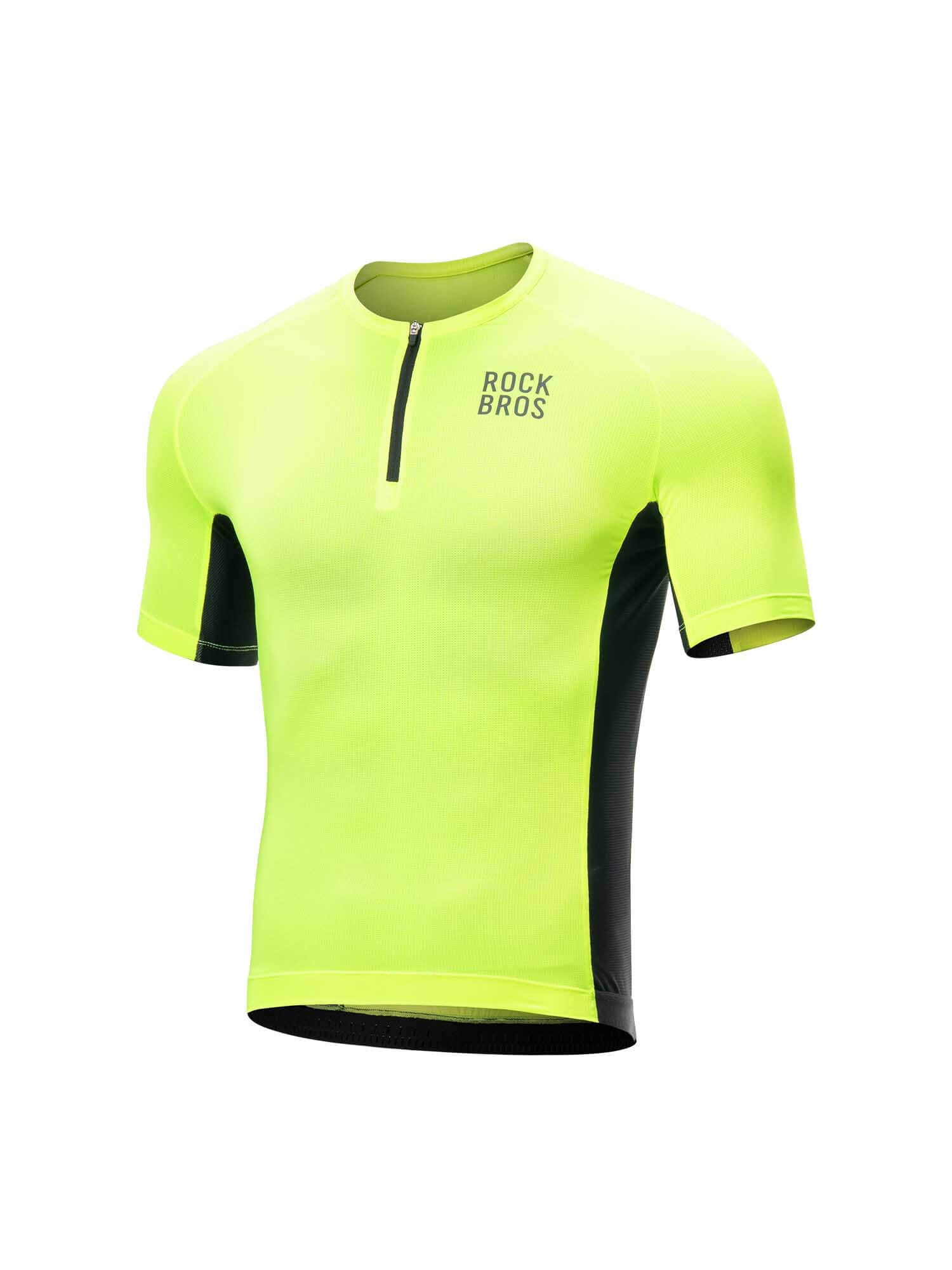 ROCKBROS Men’s Cycling Jersey - Short Sleeve,Half Zipper,Quick Dry