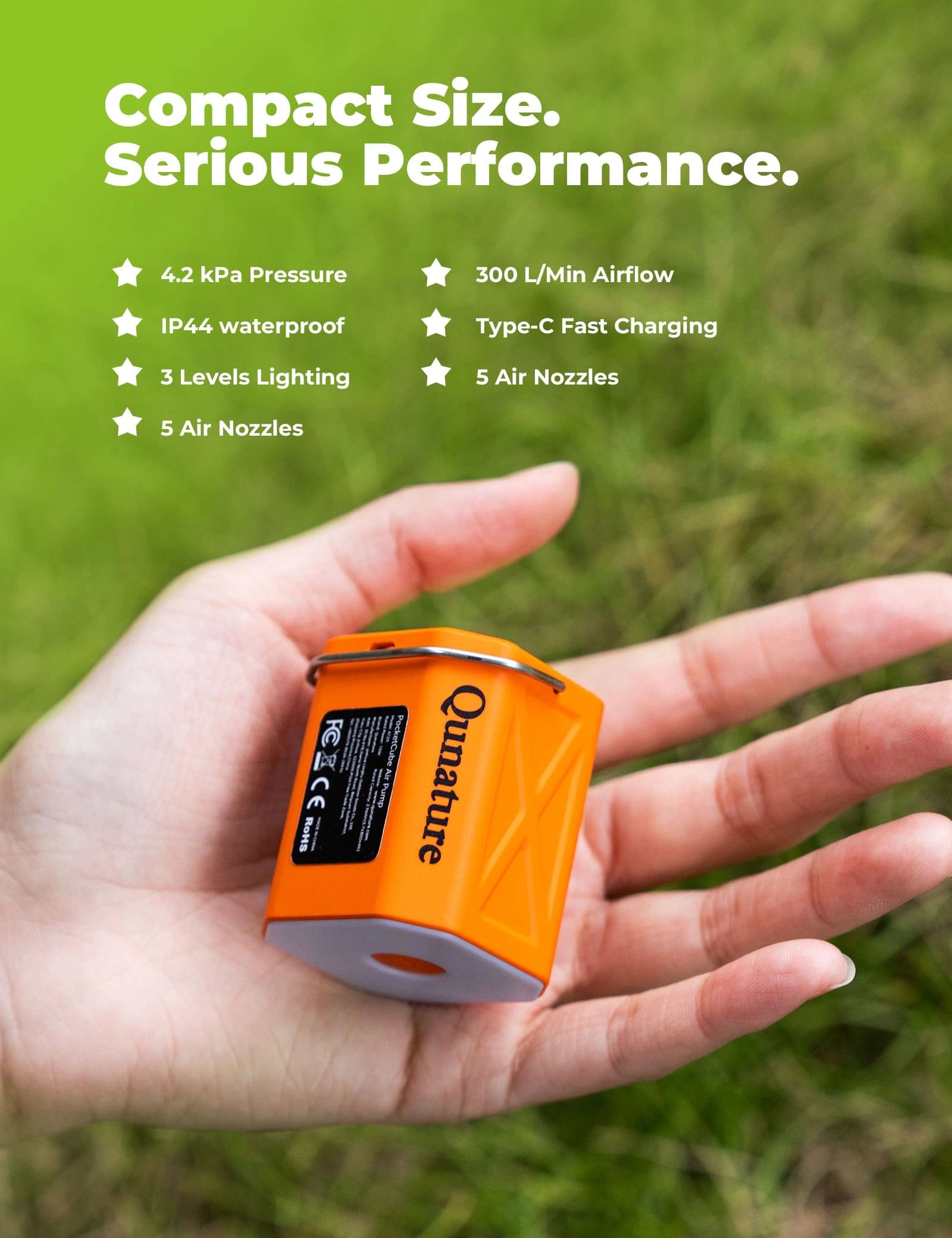 Mini Portable Air Pump Lightweight Outdoor Camping Pump | Qunature