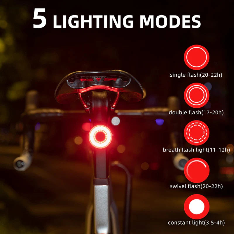 ROCKBROS Smart Brake-Sensing Bike Tail Light | High-Visibility Safety