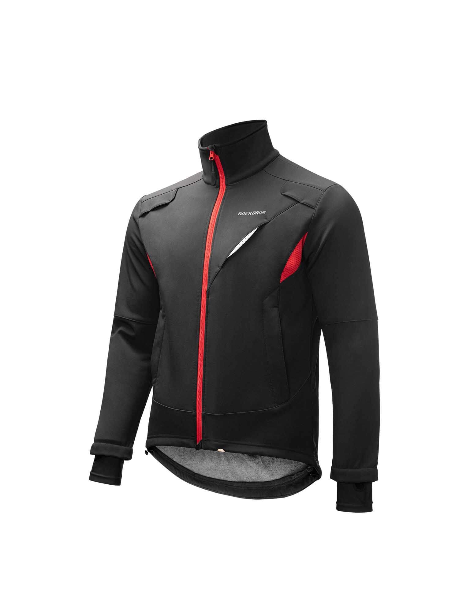 ROCKBROS Winter Cycling Jacket – Windproof Thermal Fleece for Cold Rides